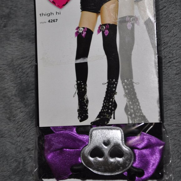 Music Legs | Intimates & Sleepwear | Music Legs Hosiery Thigh Hi Skull ...